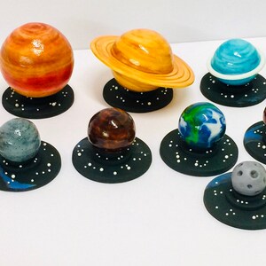 Fondant Planet Cupcake Toppers,planet Toppers, Fondant Planets,space ...