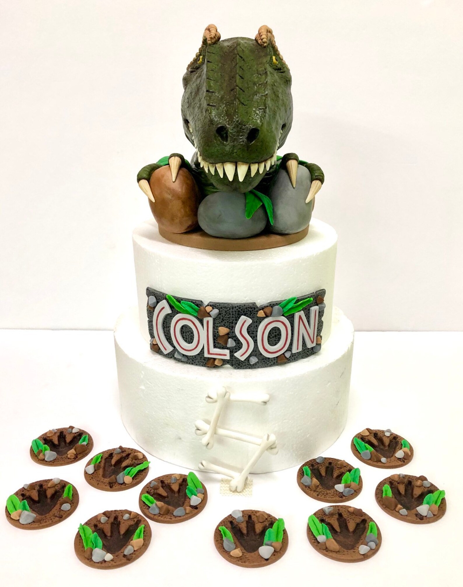 Dinosaur Cake Topper Fondant T-rex Cake Topper Dinosaur - Etsy