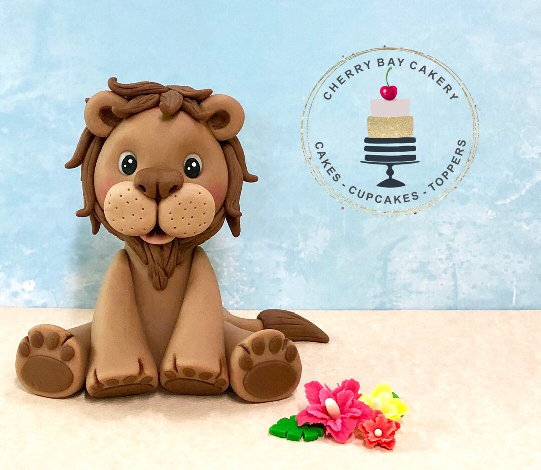 Fondant Lion Cake Topper-lion Baby Shower-lion Birthday Party-king of ...