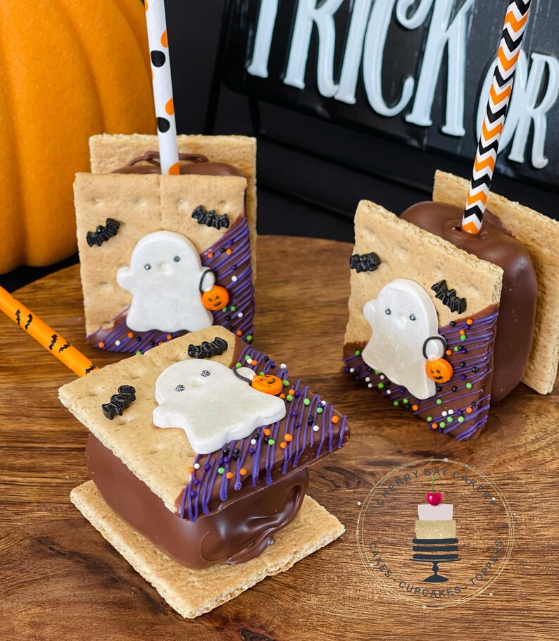 Halloween Smores on a Stick | Spooky Ghost With Pumpkin | Party Favor ...