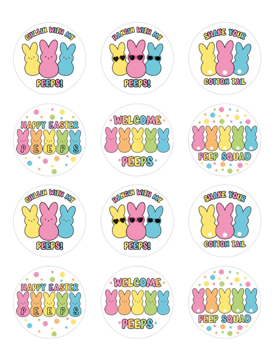 Chillin With My Easter Peeps Frosting Image | Printed Icing Sheet ...