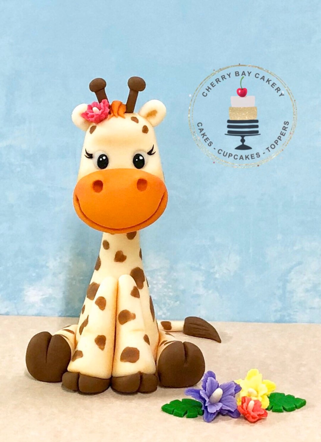 Fondant Giraffe Cake Topper-giraffe Baby Shower-giraffe Birthday Party ...
