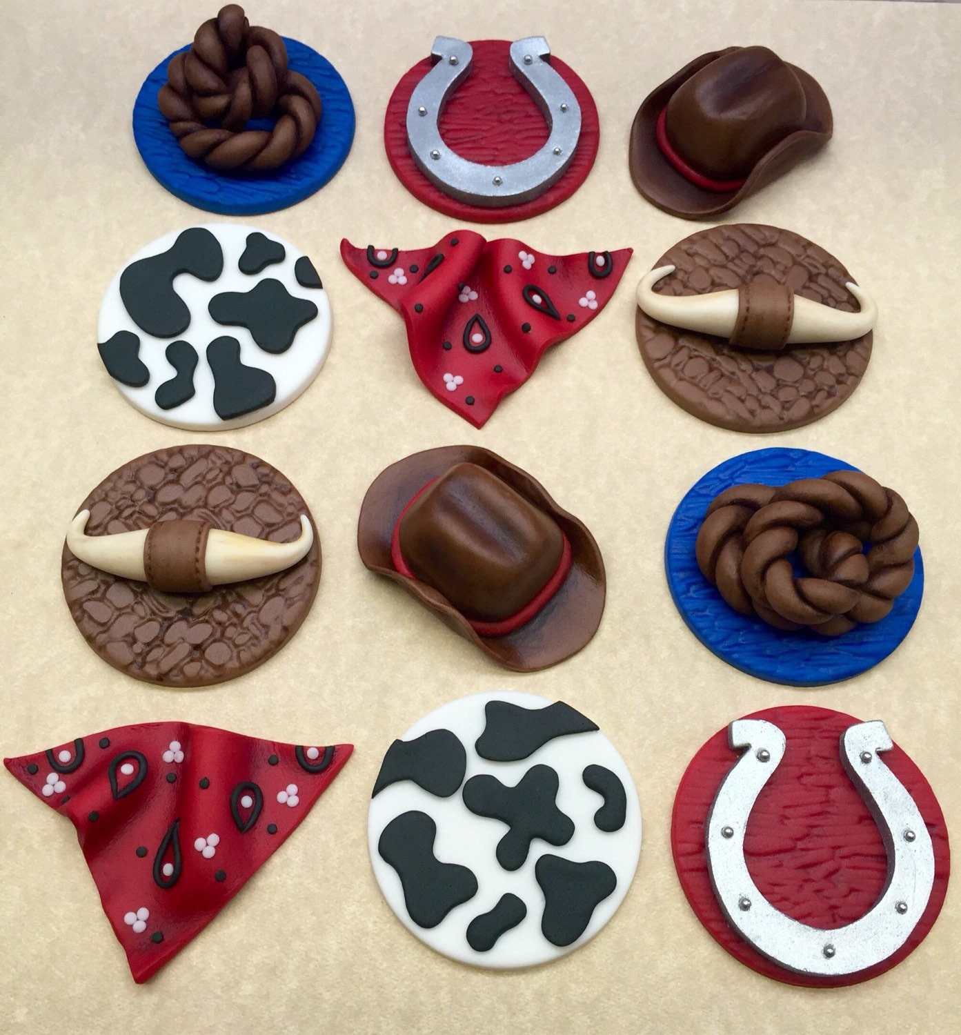 Fondant Cowboy Cupcake Toppers, Cowboy Birthday, Western Birthday ...