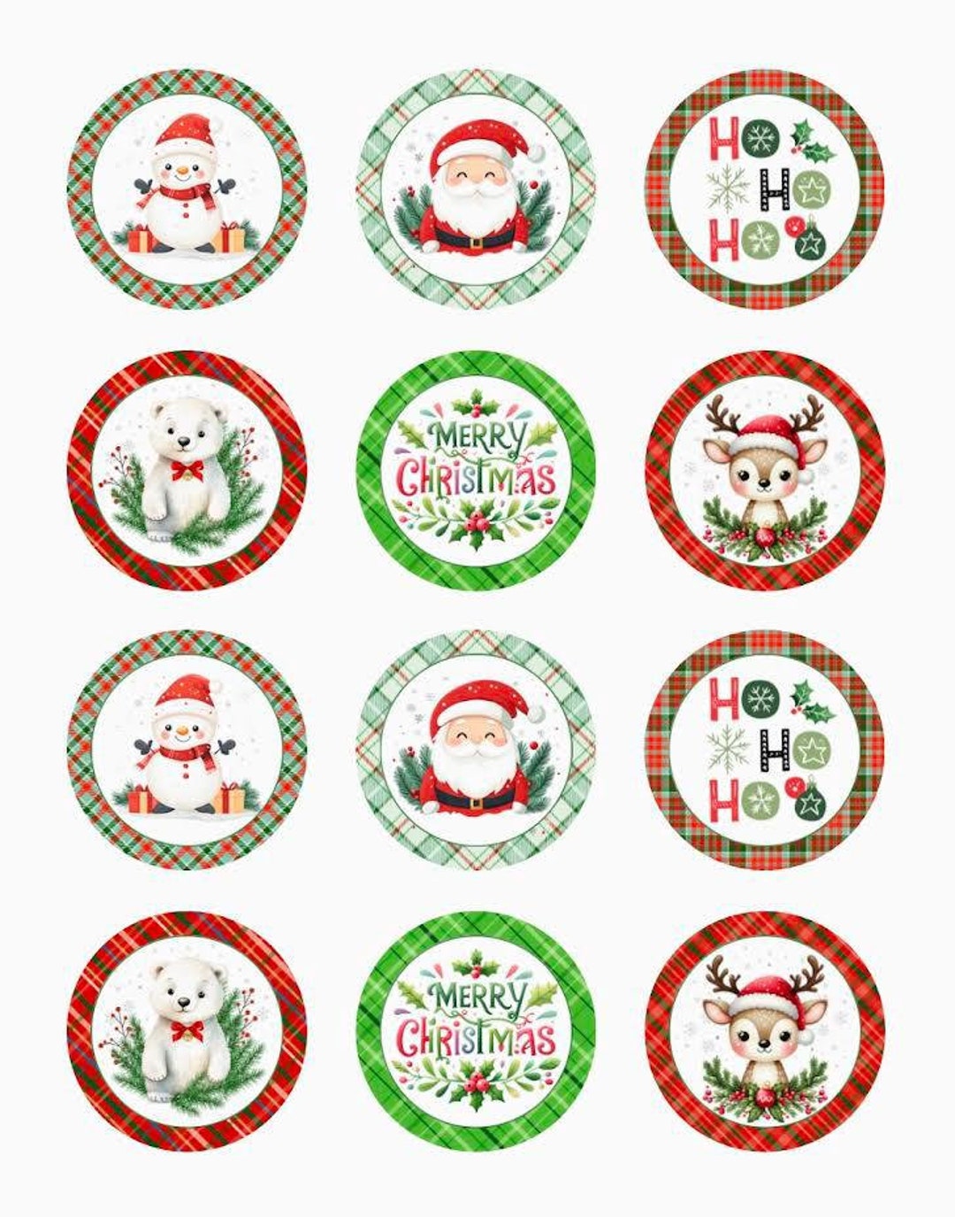 Christmas Edible Image for Oreos or Cupcakes | Printed Holiday Icing ...