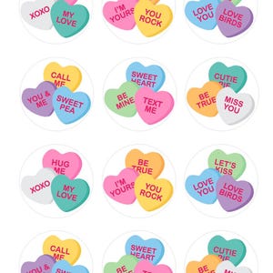 Valentine Conversation Hearts Edible Image for Chocolate Covered Oreos ...
