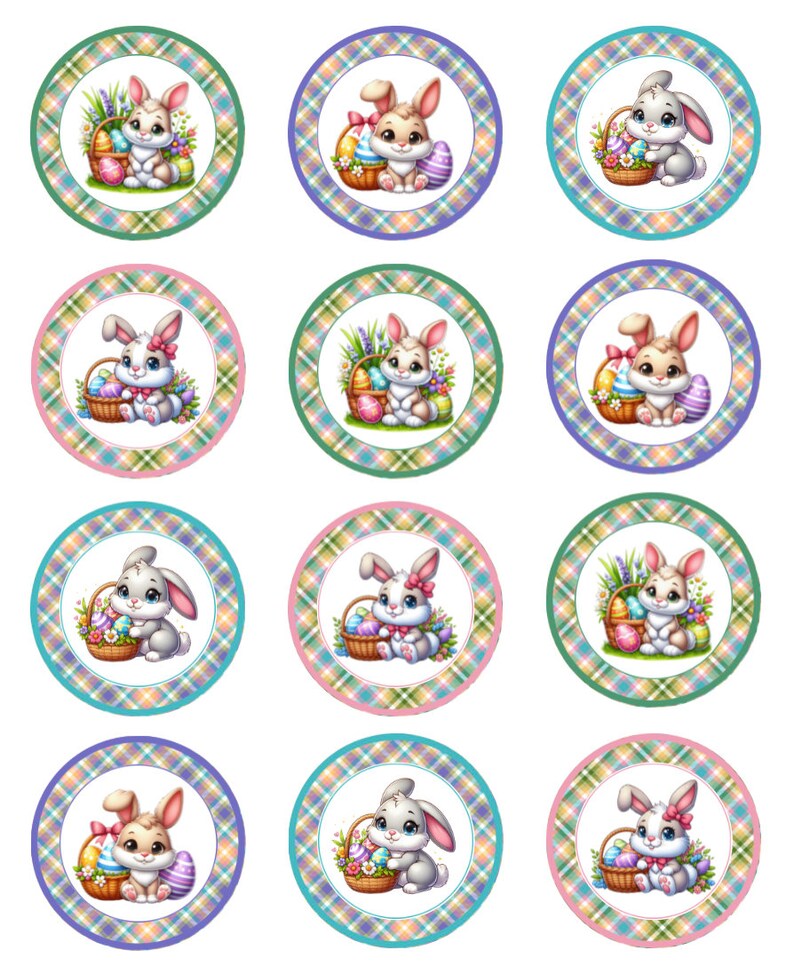 Plaid Easter Bunny Basket Edible Image | Printed Sugar Sheet | Perfect ...