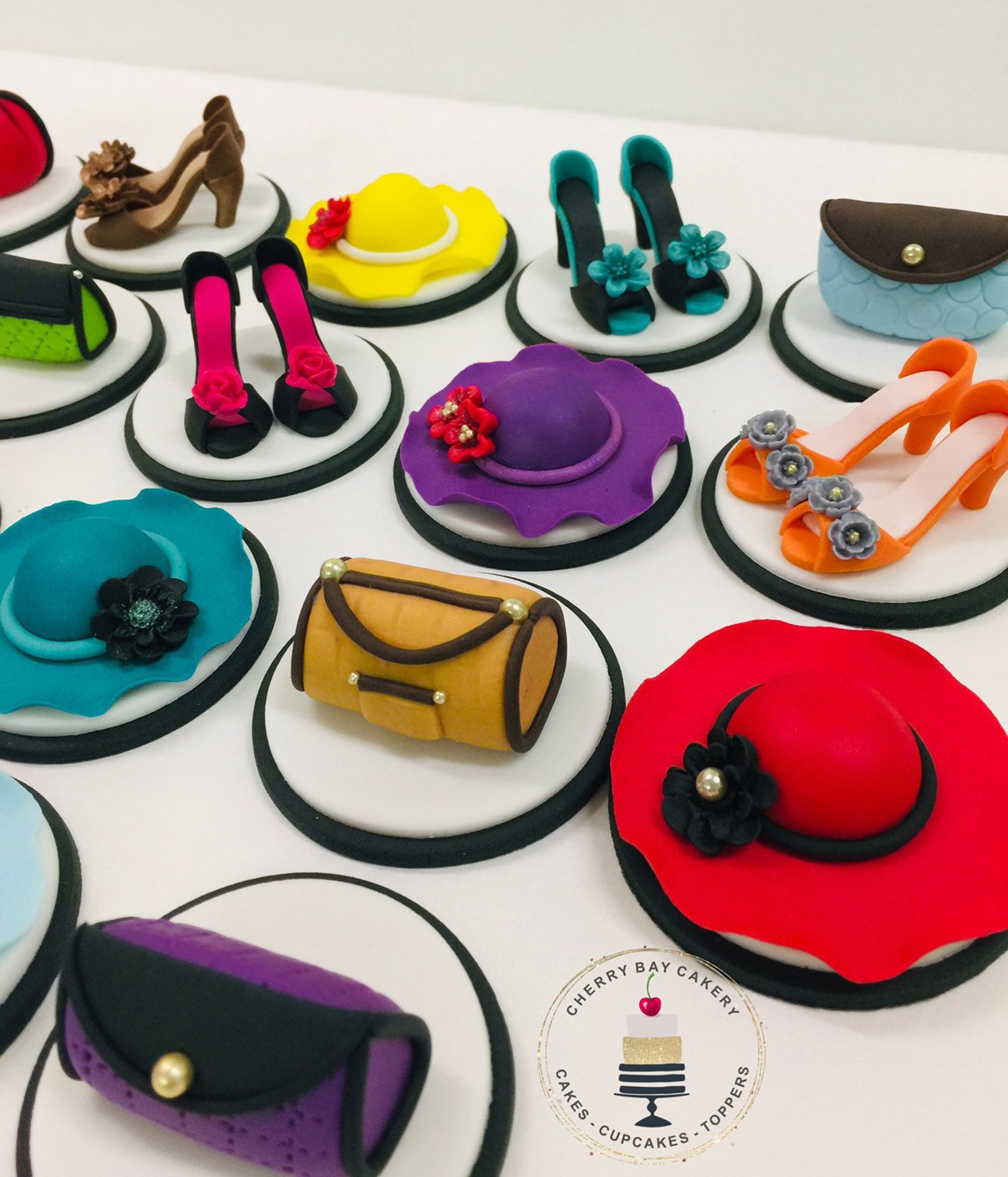 Fondant Fashion Cupcake Toppers - High Heel Cupcake Toppers - Handbag ...