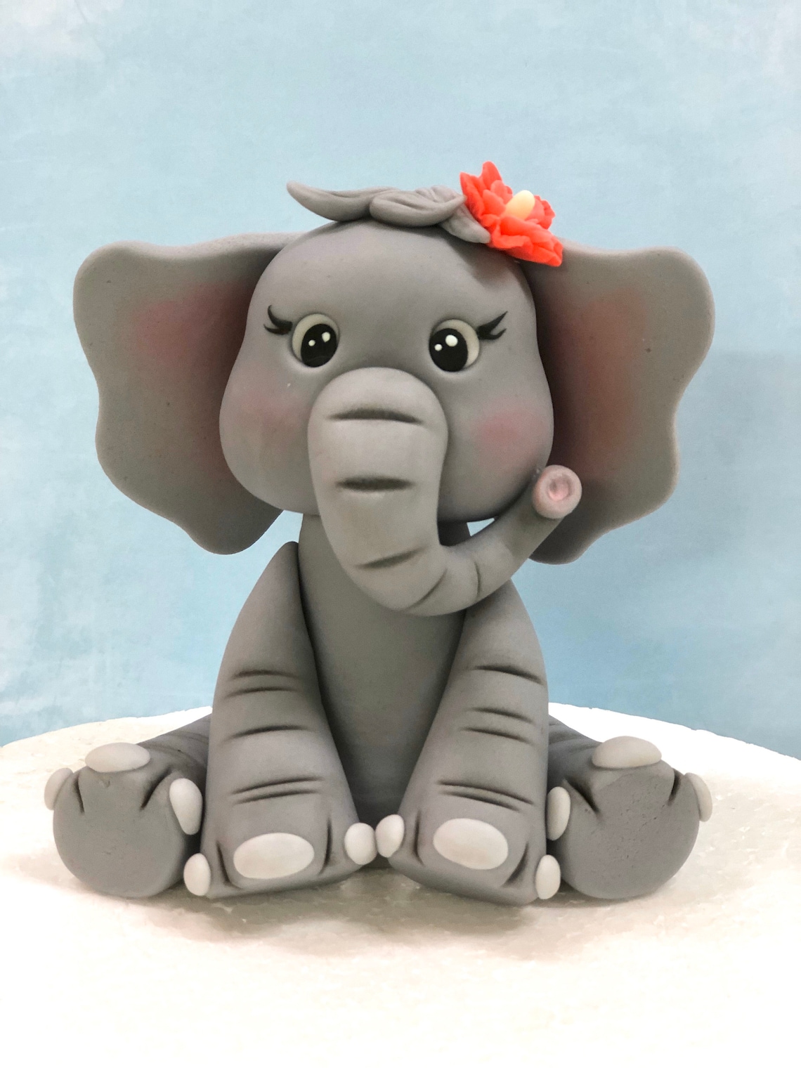 Fondant Elephant Cake Topper - Elephant Baby Shower - Elephant Birthday ...