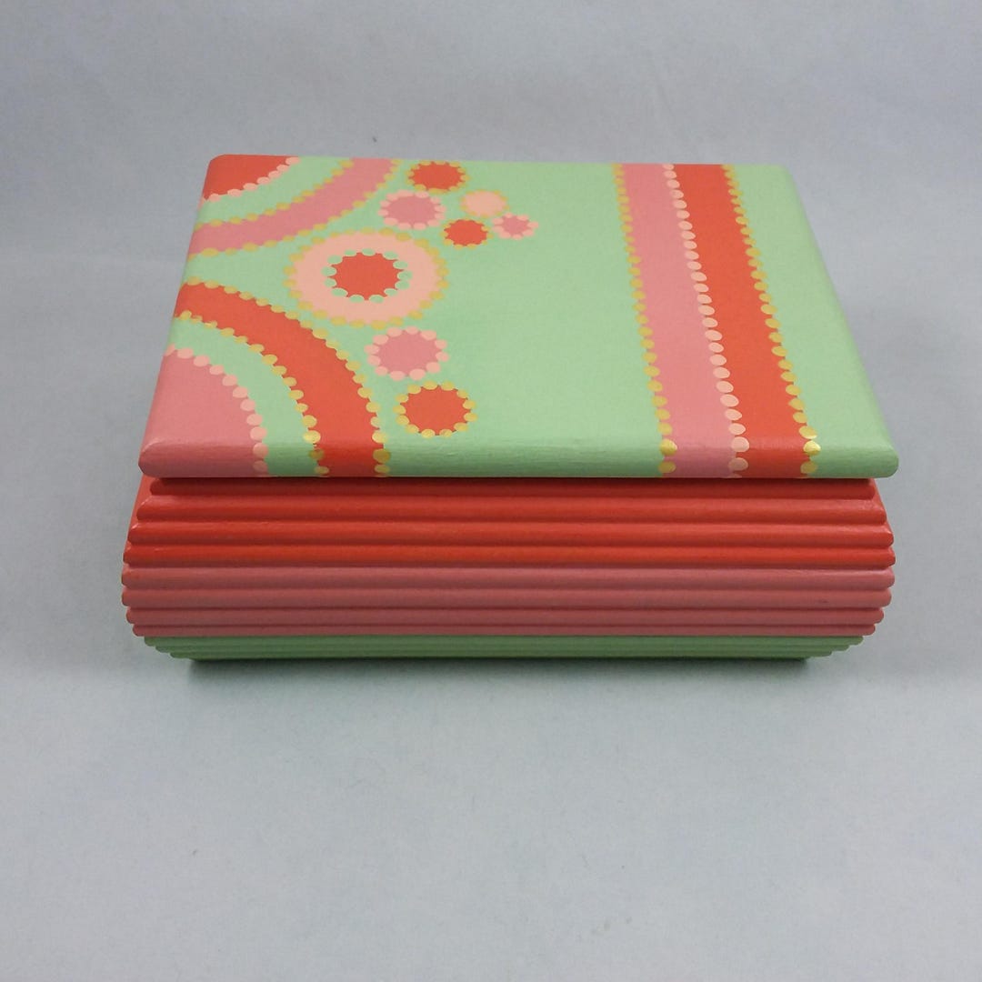 Boho Whimsical Hand Painted Wood Box - Etsy