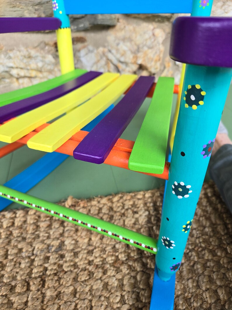 Hand Painted Children's Rocking Chair - Etsy