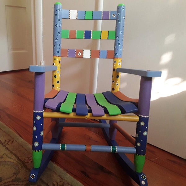 Painted Rocking Chair - Etsy
