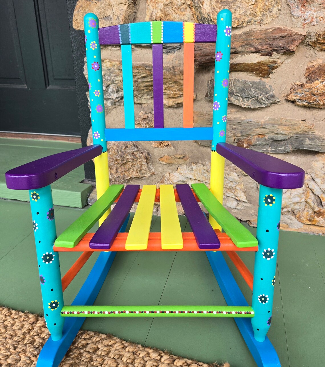 Hand Painted Children's Rocking Chair - Etsy