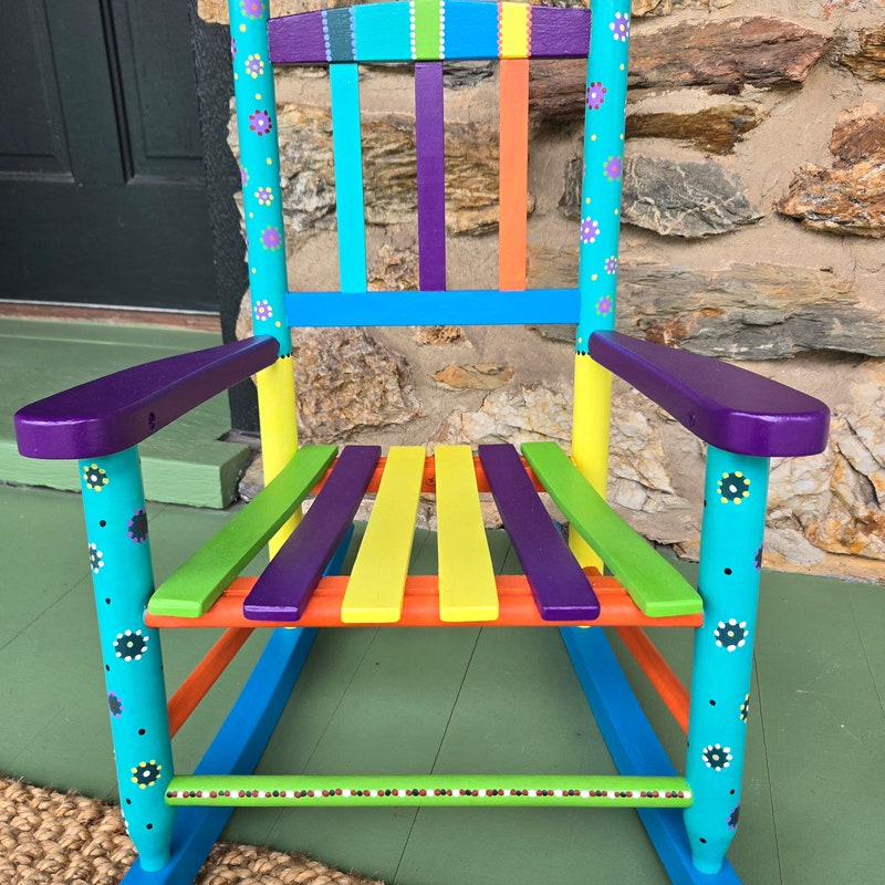 Painted Rocking Chair - Etsy