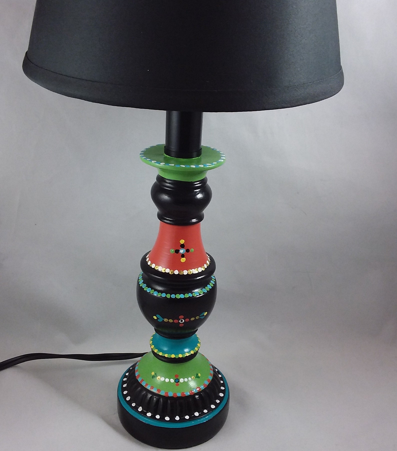 Very Merry Hand Painted Metal Table Lamp - Etsy