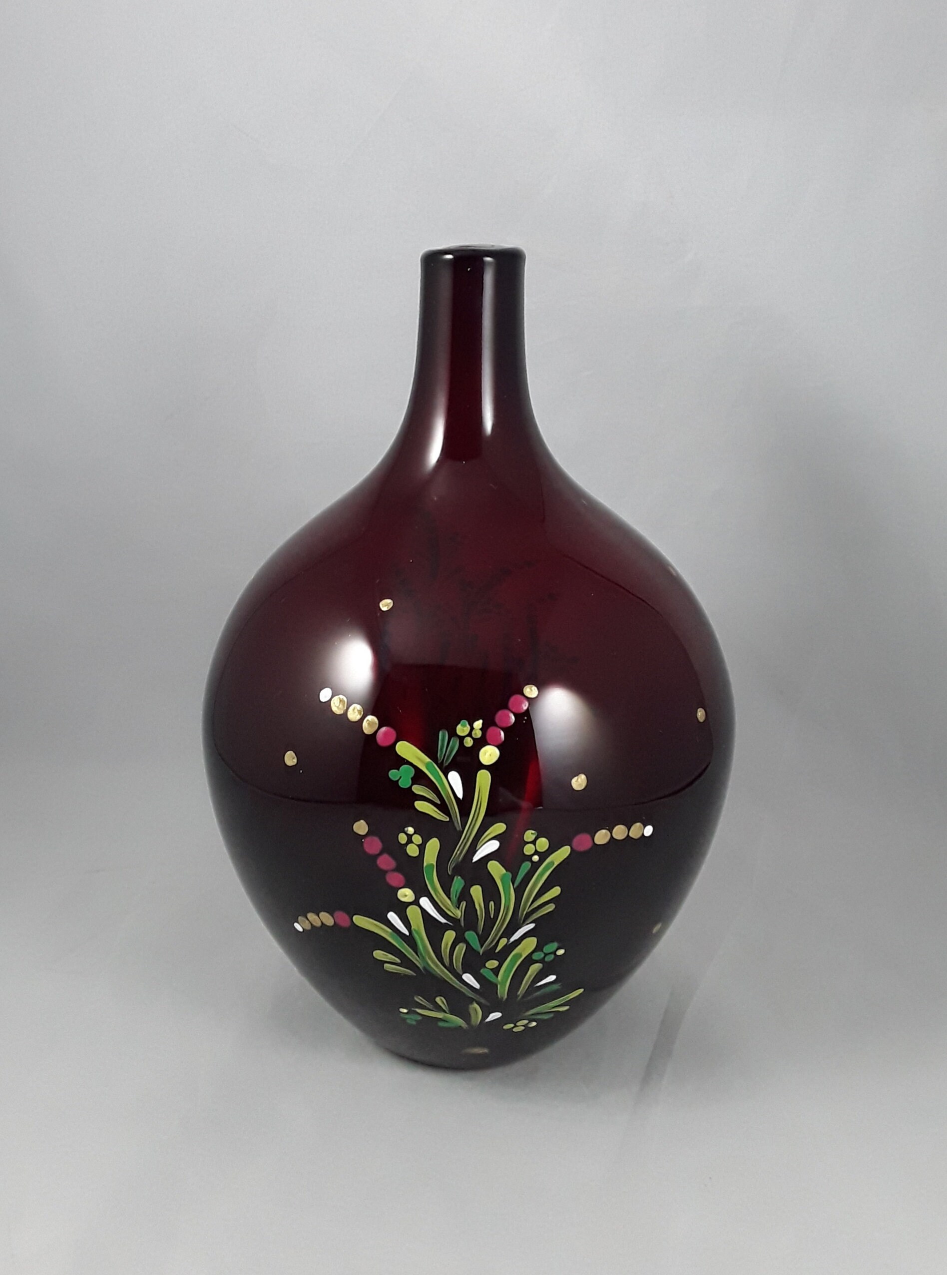 Stunning Red Hand Painted Vase - Etsy