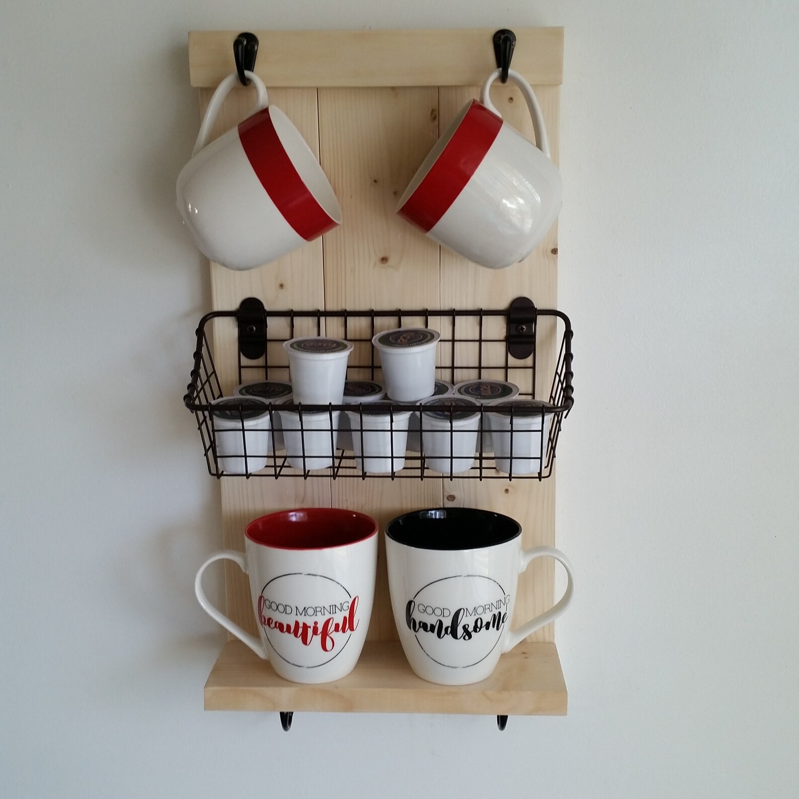 Wall Mounted Coffee Mug Holder/ Cup Rack/ K-cup Holder / Shelf - Etsy
