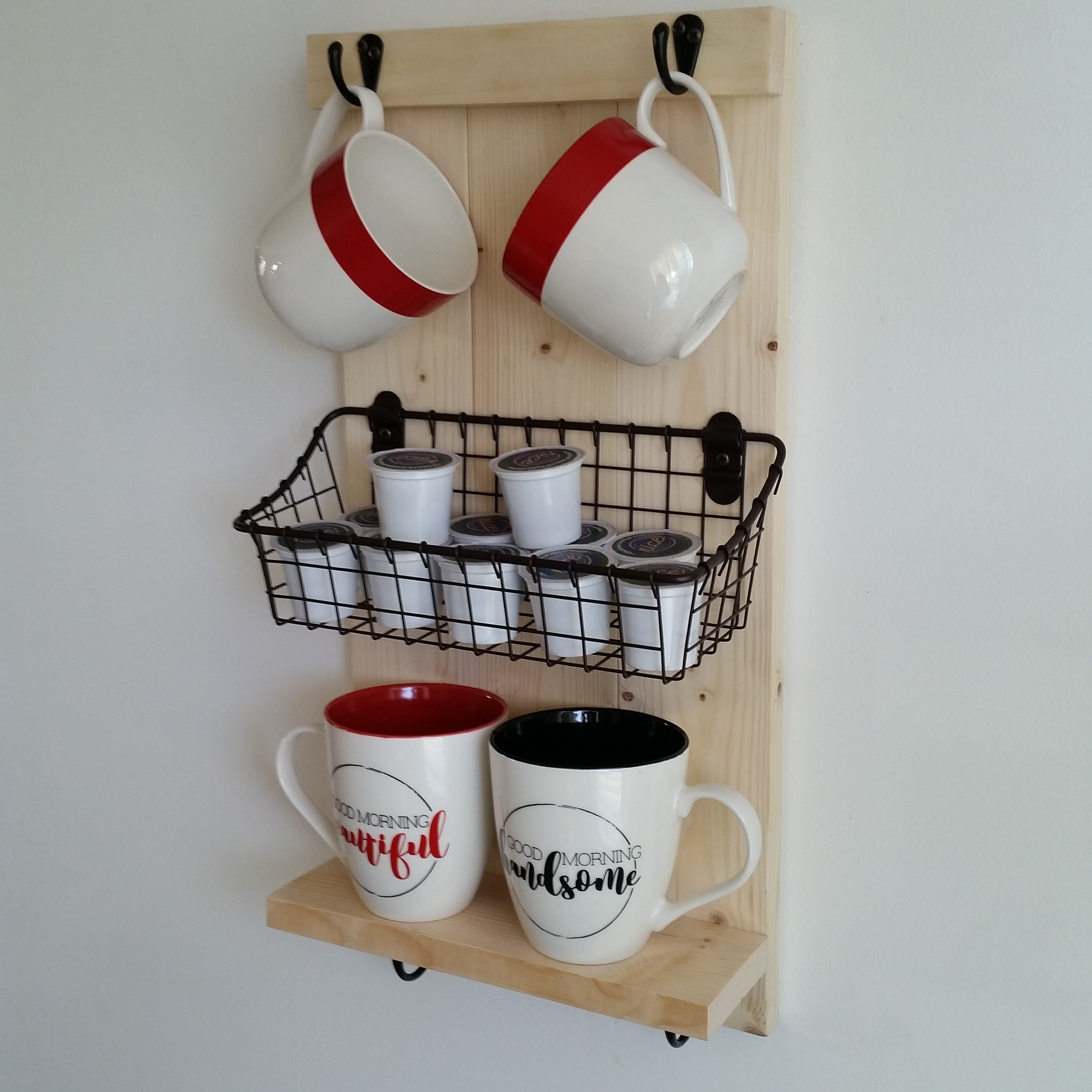 Wall Mounted Coffee Mug Holder/ Cup Rack/ K-cup Holder / Shelf | Etsy