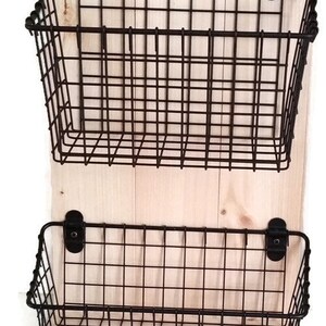 Wood Rustic Countertop Basket Rack Fruit Breads & More Kitchen Bath ...