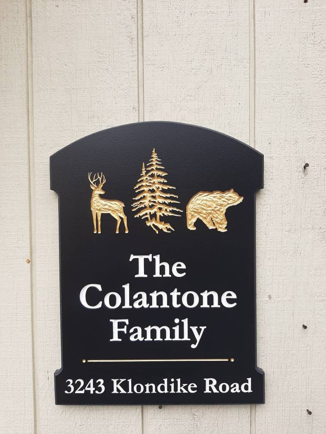 Outdoor House Custom Made Signs Family Name Address Carved Farmhouse ...