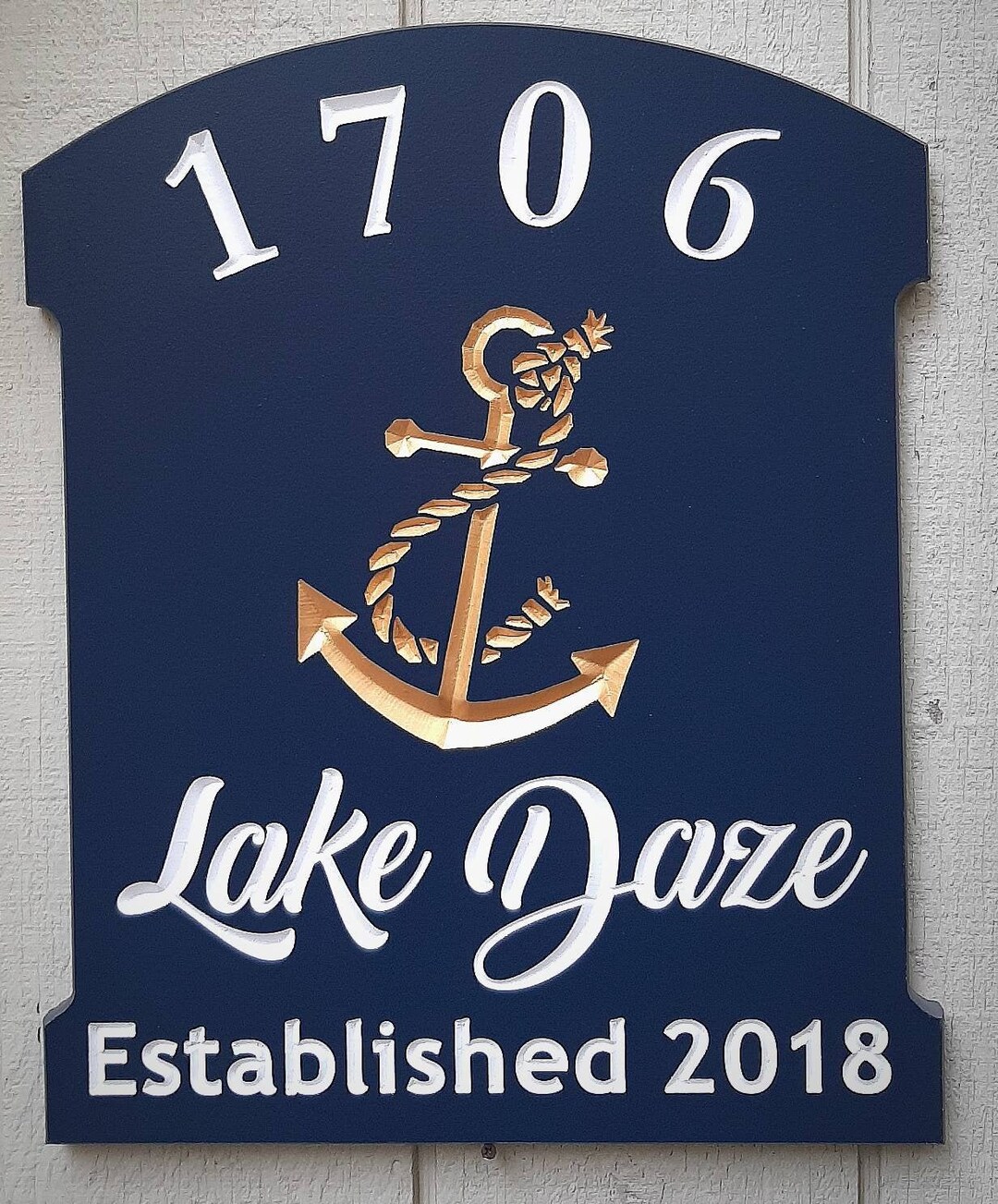 Custom Outdoor Lakefront Sign – Personalized Rustic Nautical Decor for ...