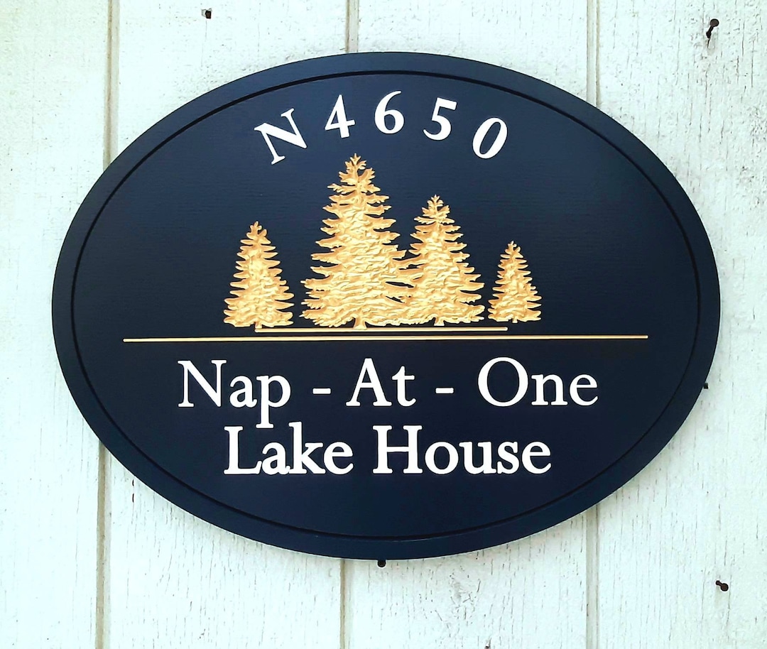 Custom Outdoor Lakefront Sign – Personalized Rustic Nautical Decor ...