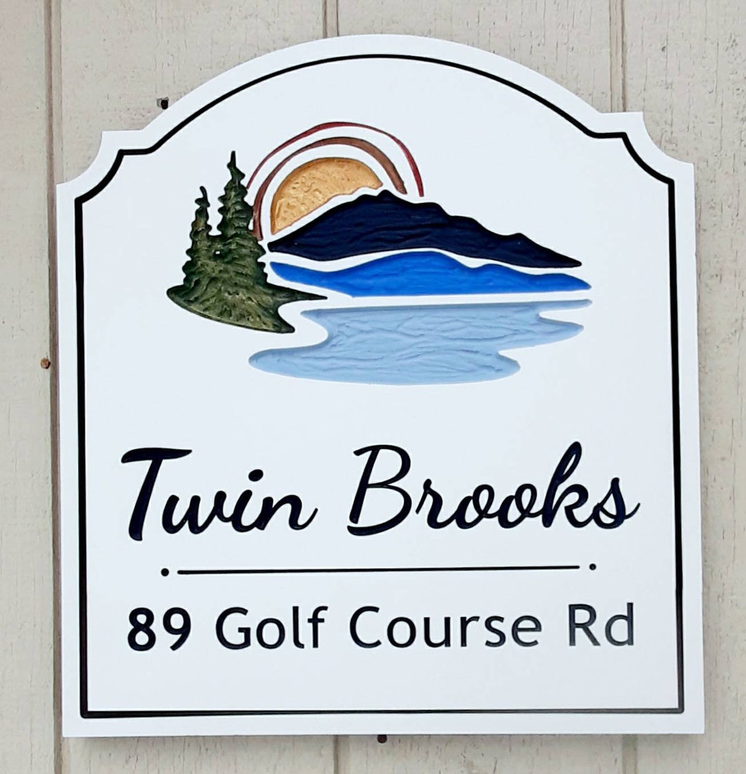 Beach or Lake Front House Address Sign, Solid PVC Sign With Engraved ...
