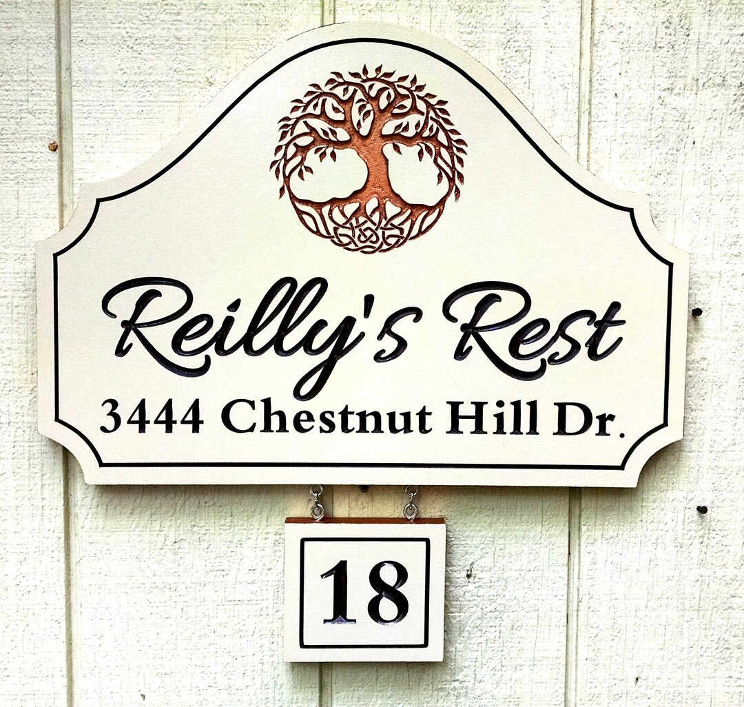 Custom Outdoor Family Address Sign – Personalized Engraved House ...