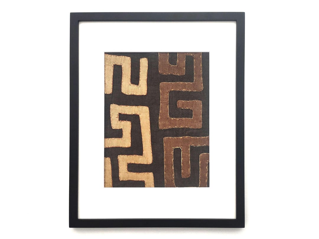Kuba Cloth Wall Art, Matted Kuba Fabric, Boho Wall Wart - Ref: 16"x20 ...