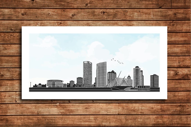 Milwaukee Skyline Print Milwaukee Skyline Wall Art REF: | Etsy