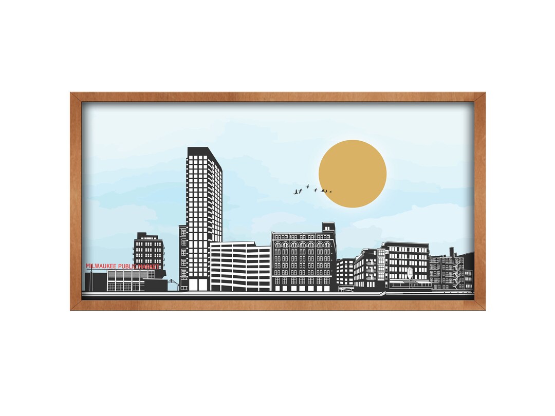 Milwaukee Third Ward Skyline Art Print (8"x16") - Etsy