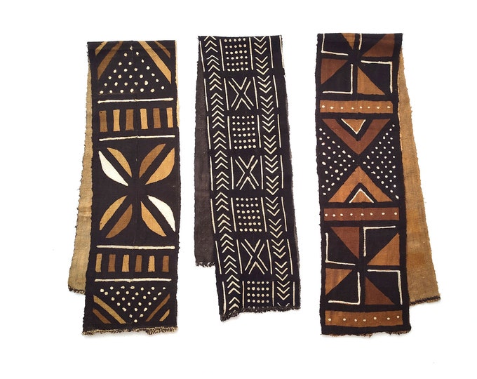 Authentic African Mudcloth Fabric, Mud Cloth Fabric Strip - Ref: Choose ...