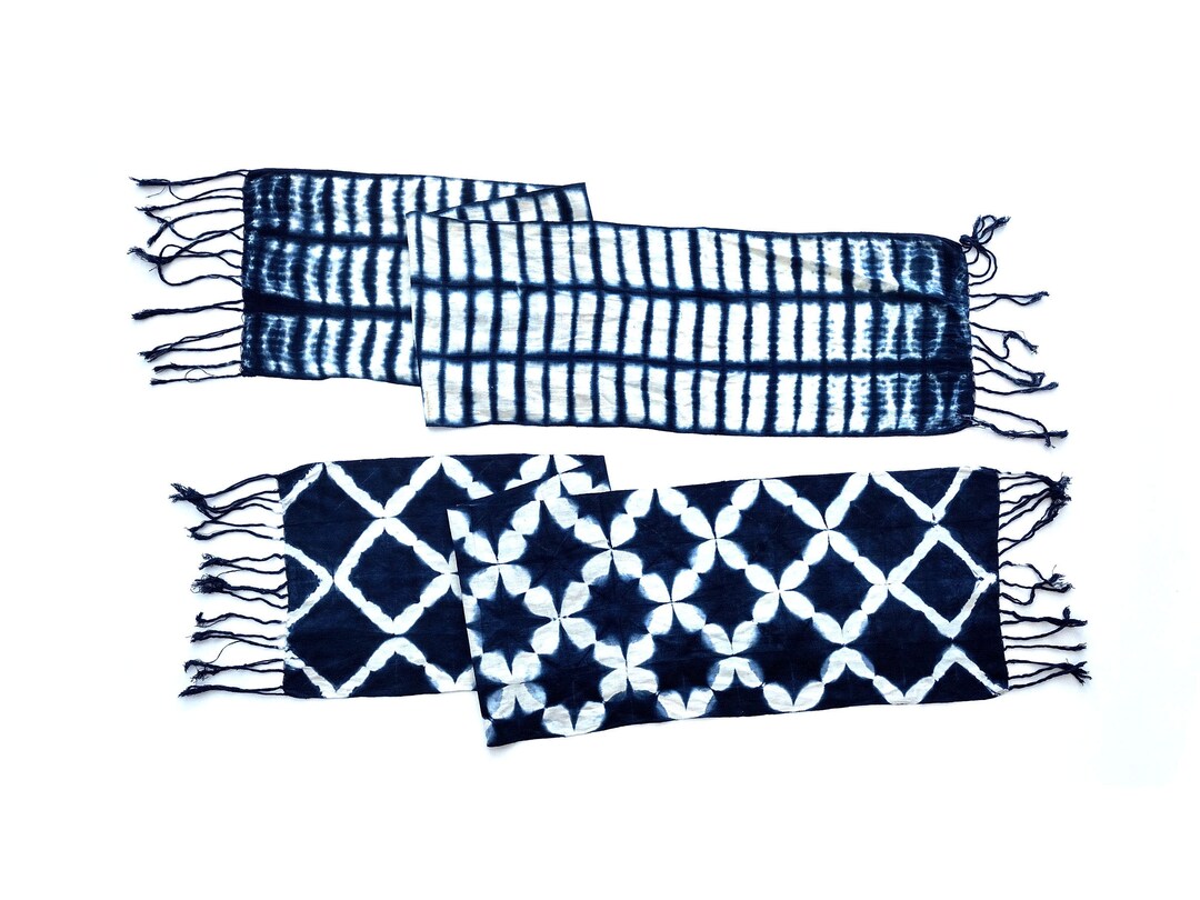 Hand Dyed Indigo Scarf, Indigo Cotton Head Wrap - Etsy