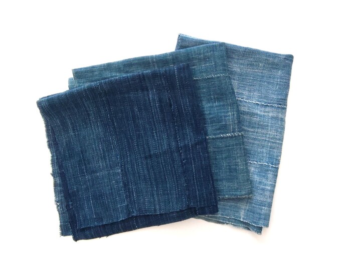 Vintage Indigo Mudcloth Fabric Cut, Indigo Mudcloth Scrap, Vintage ...