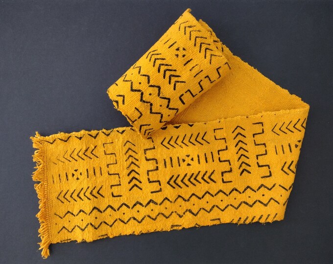 Mudcloth Fabric, Mud Cloth Piece, Mustard Yellow Mudcloth Fabric - Ref ...