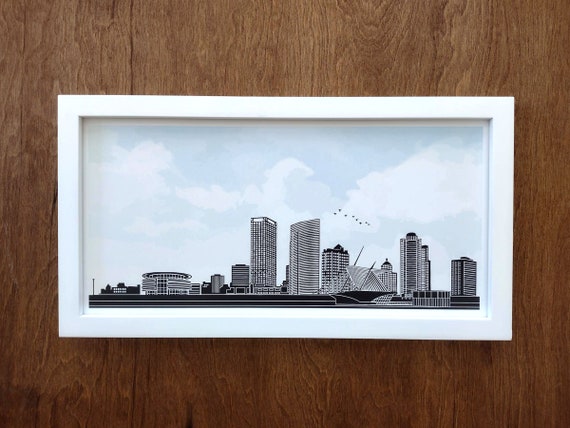 Milwaukee Skyline Framed Print Milwaukee Skyline Framed Wall - Etsy