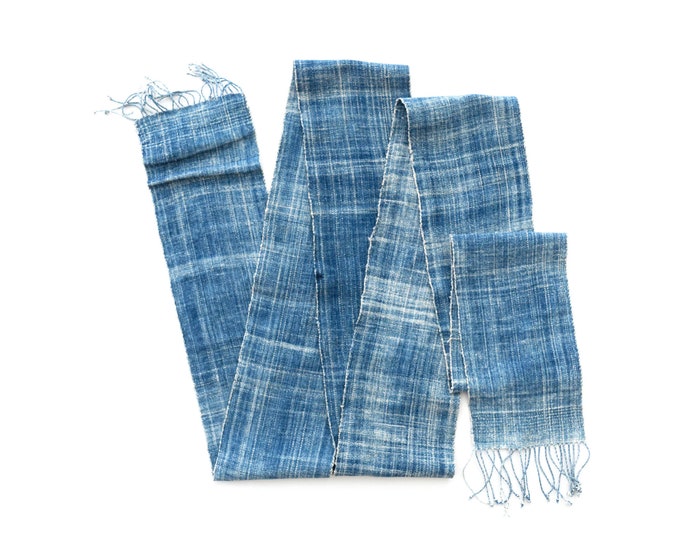 Vintage Indigo Mudcloth Fabric, Vintage Cotton Fabric Strip, Faded ...