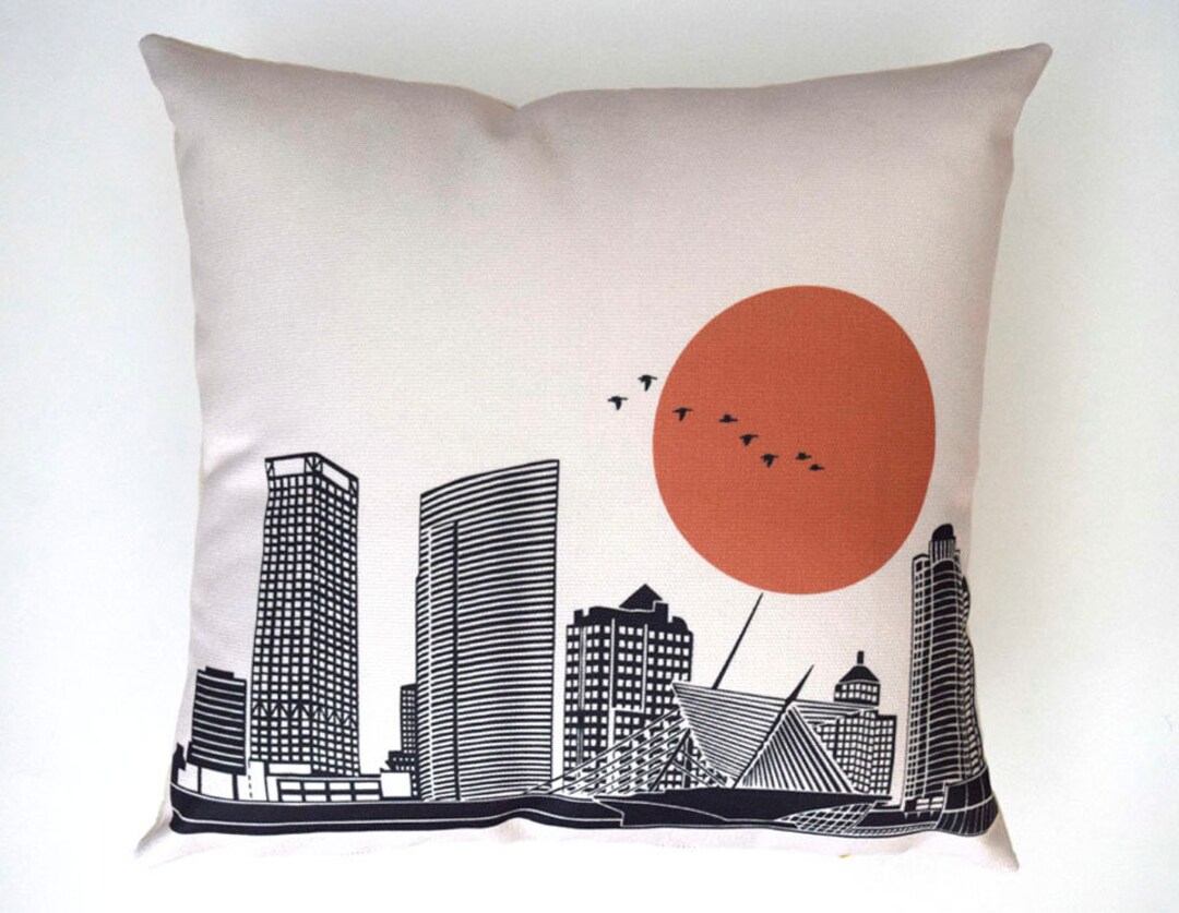 Milwaukee Skyline Pillow Cover, Gift for Him, Gift for Her - Etsy