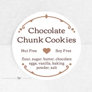 Personalized Cookie Labels - Printed Stickers for Bake Sales or Treats ...