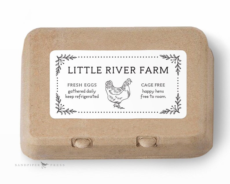 Egg Carton Labels - Personalized Printed Custom Stickers, Navy Blue ...