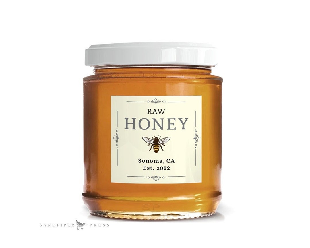 Square Labels for Honey Jars - Custom Stickers, Personalized , Printed ...