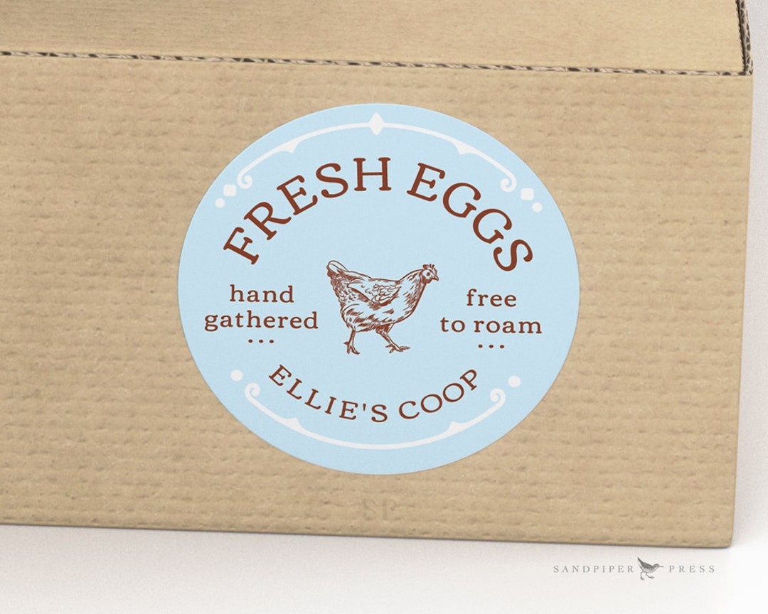 Custom Labels for Eggs -small 2" Round, Printed Personalized Stickers ...