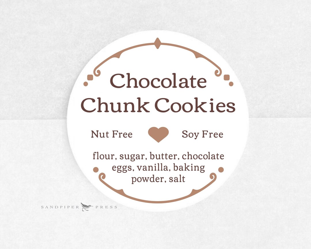 Personalized Cookie Labels - Printed Stickers for Bake Sales or Treats ...