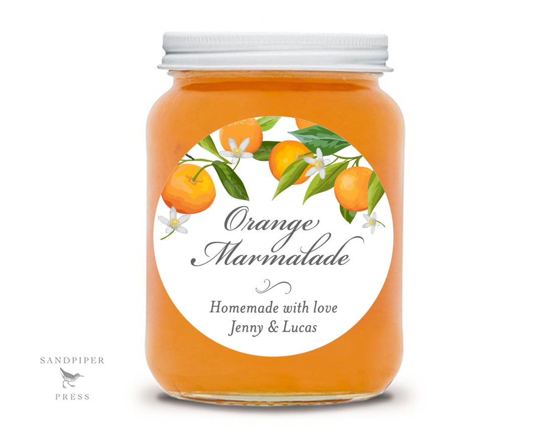 Orange Marmalade Labels, Custom Printed Personalized Stickers for ...