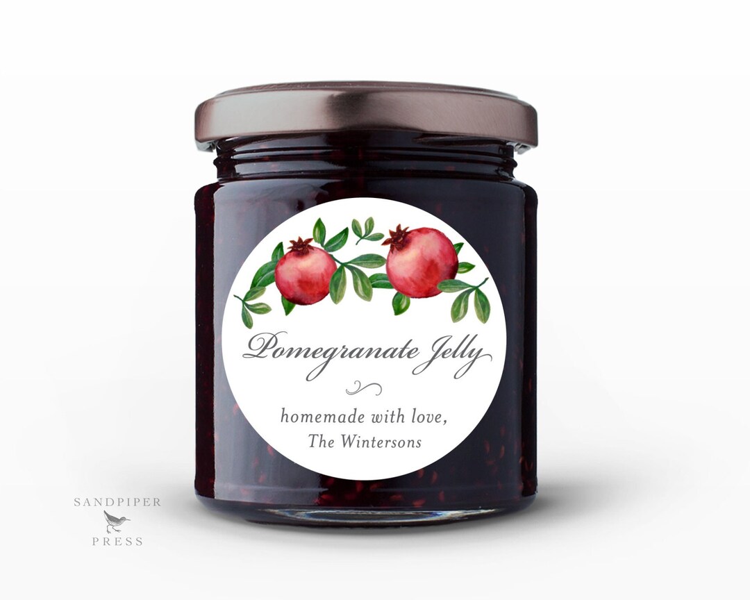 Custom Pomegranate Labels - Printed Personalized Stickers for Homemade ...
