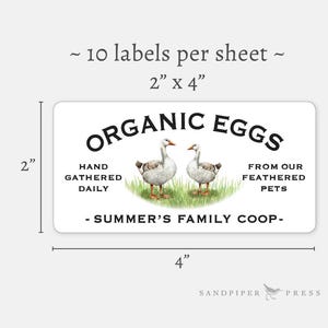 Goose or Duck Egg Carton Labels - Custom Printed Personalized Stickers ...