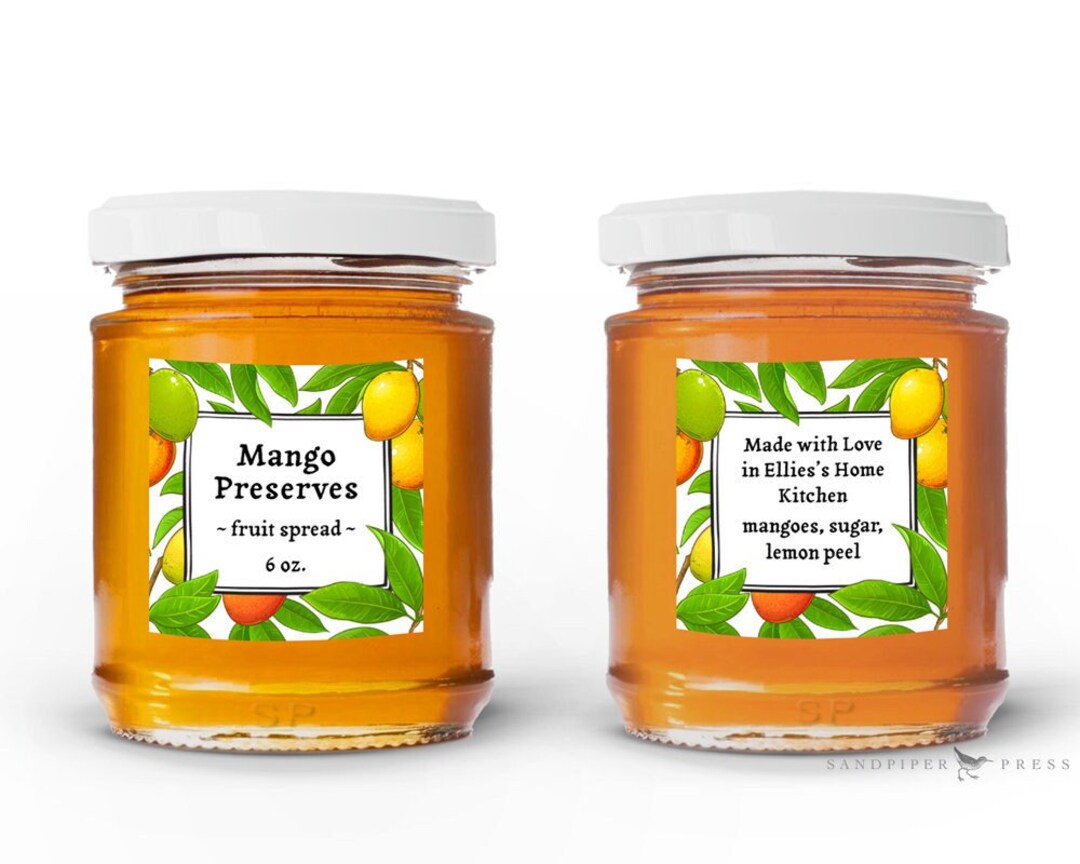 Custom Mango Labels Personalized Stickers for Mango Jam or Jellly ...