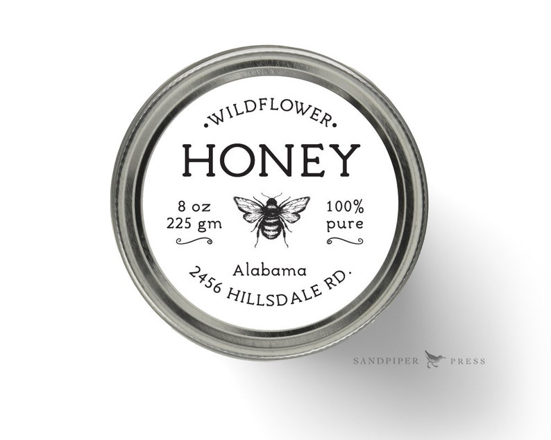 Printed Labels for Honey Jars personalized Stickers With - Etsy