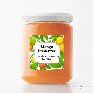 Custom Mango Labels - Personalized Stickers for Mango Jam or Jellly ...