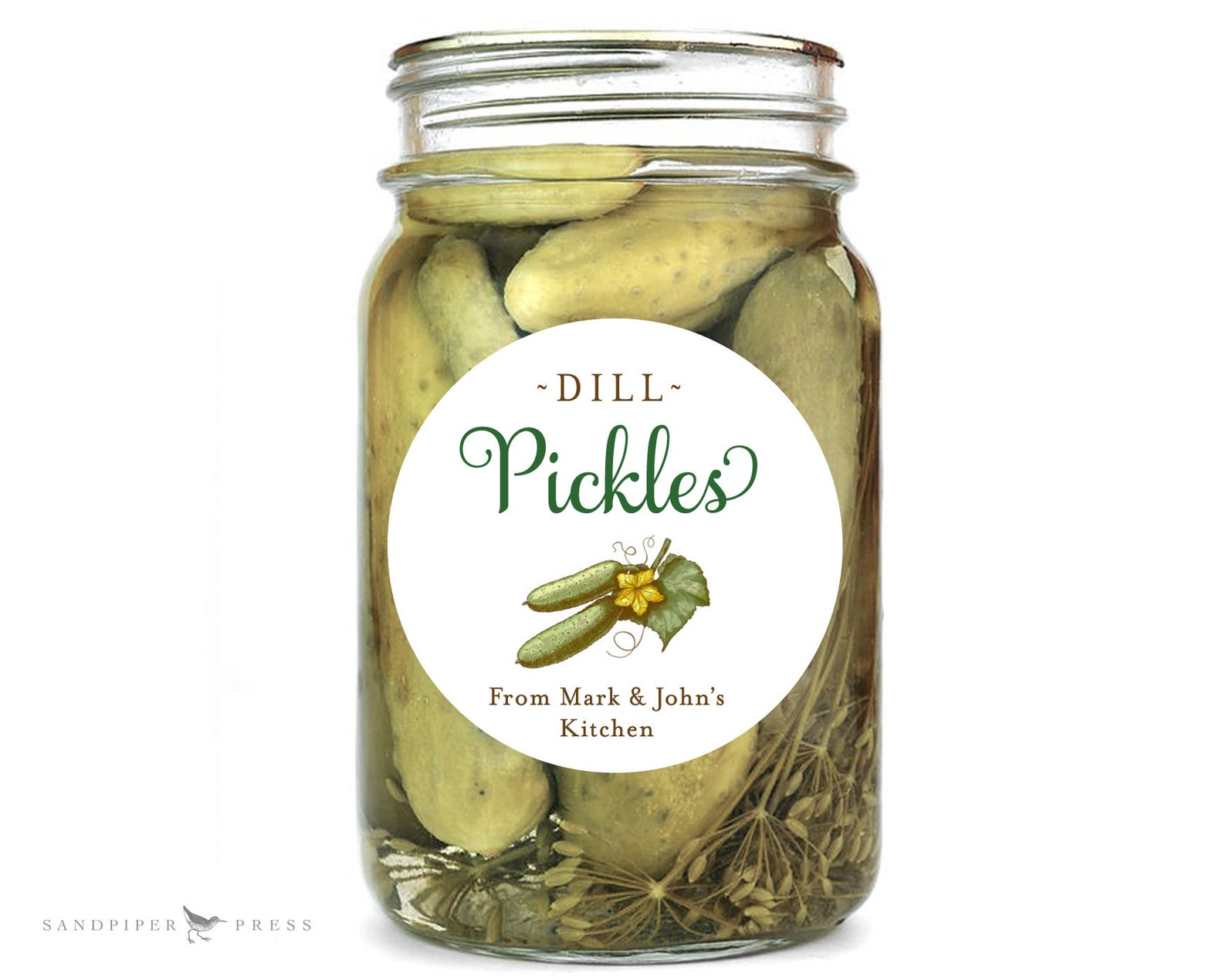 Custom Pickle Labels, Printed Personalized Stickers for Canning ...