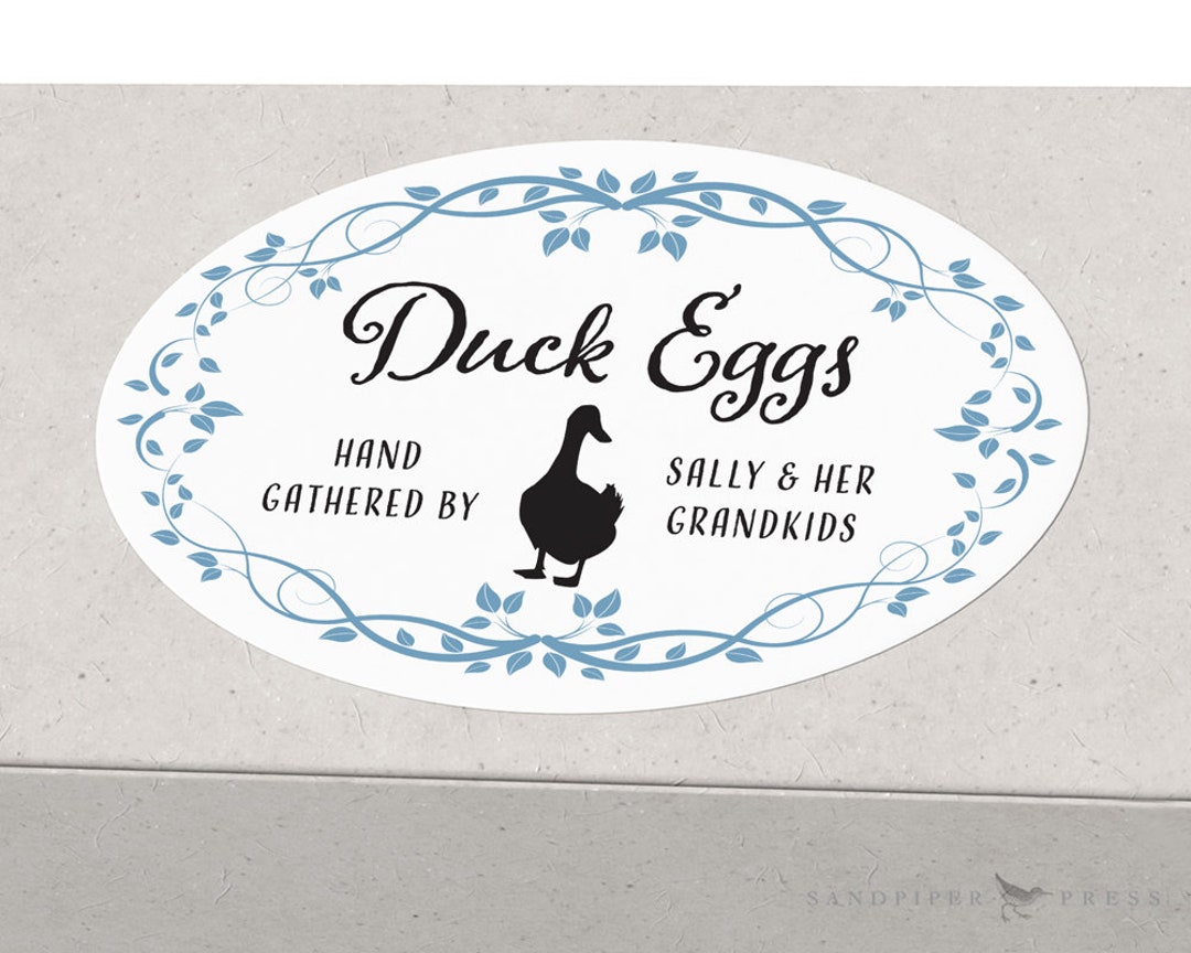 Duck Egg Labels - Printed Custom Oval Stickers for Cartons ...